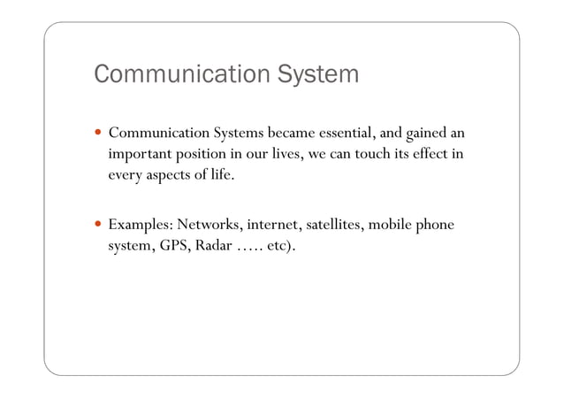 Introduction to communication systems | PDF