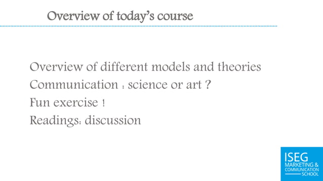 Introduction to communication theory | PPT