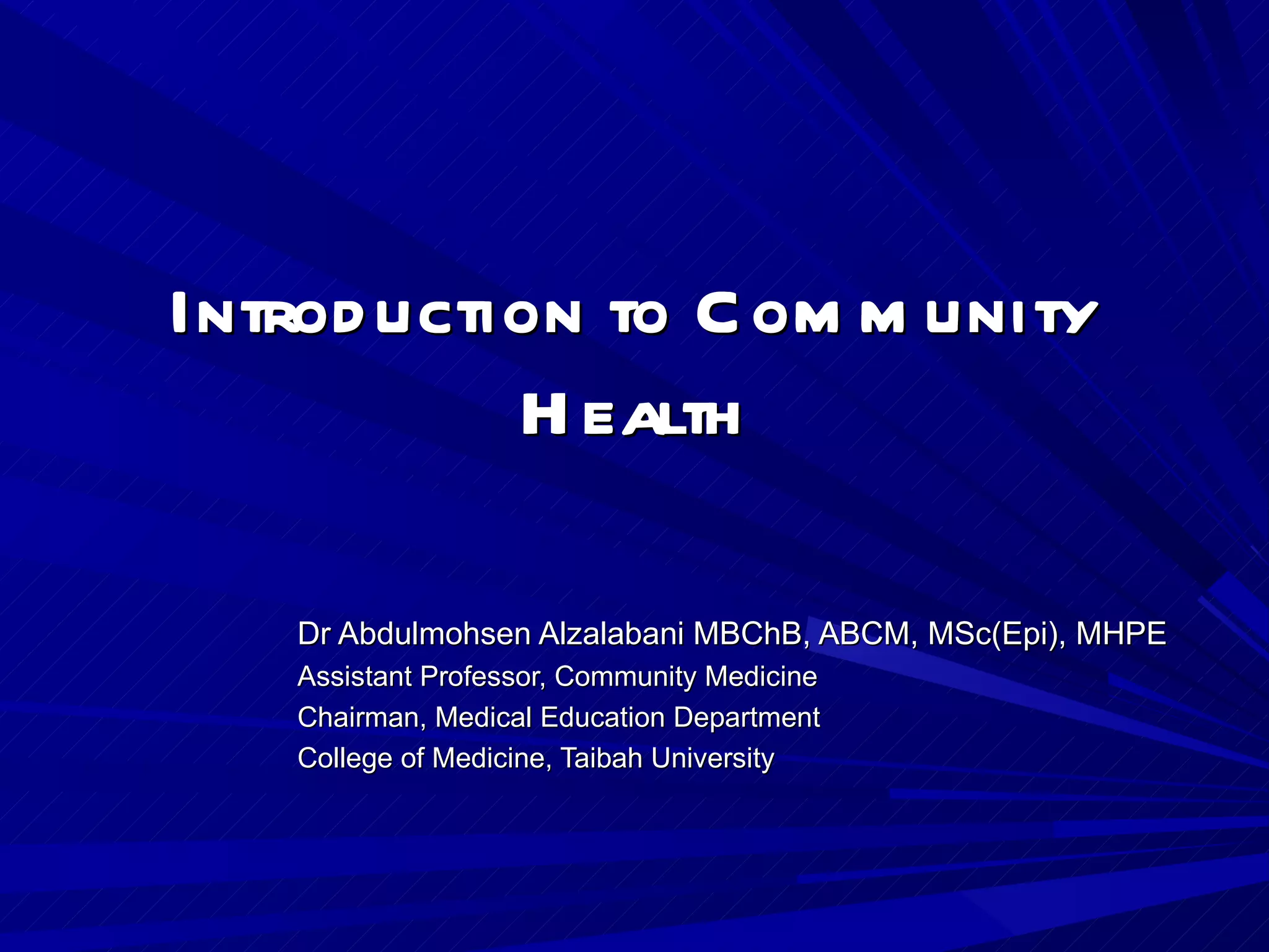 Introduction to community health | PPT
