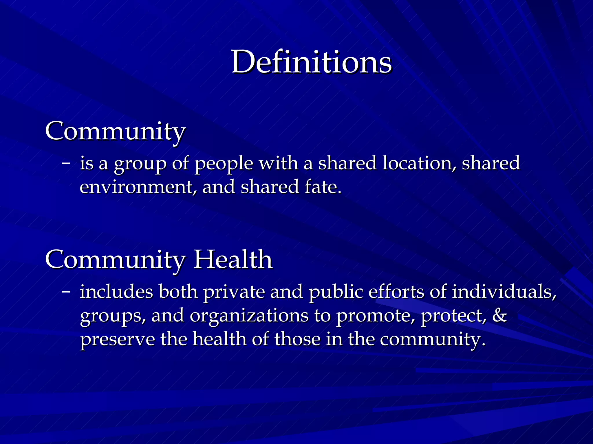 Introduction to community health | PPT
