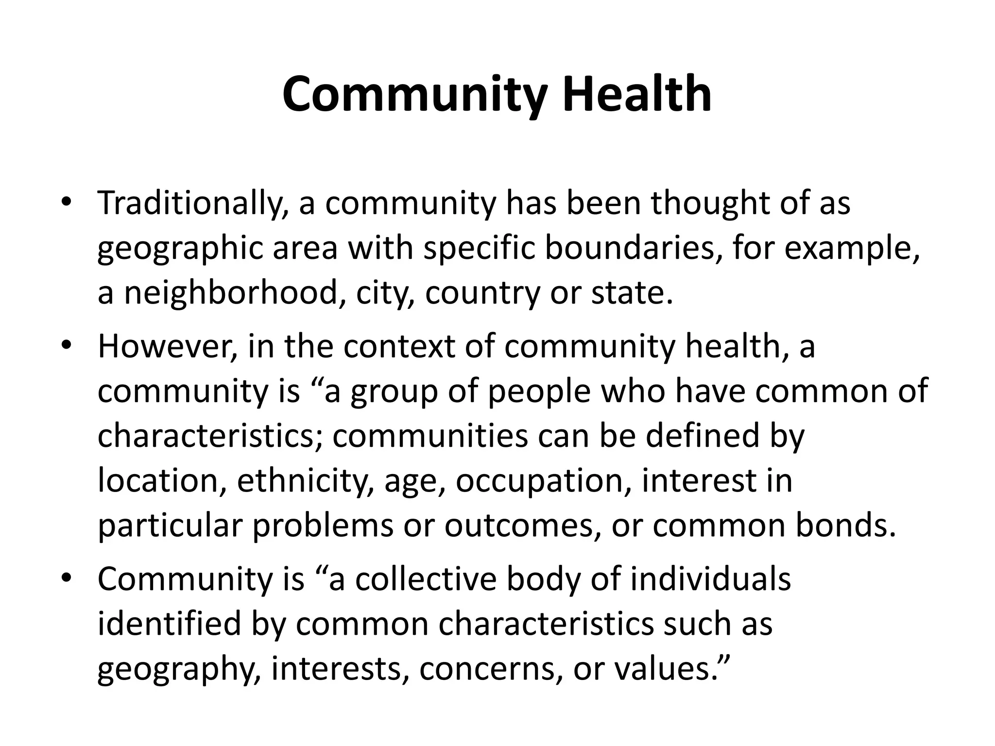 Introduction to community health by Imran Ahmed Abdulkadir BSPH, MSc ...