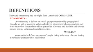 Introduction to community health nursing | PPTX