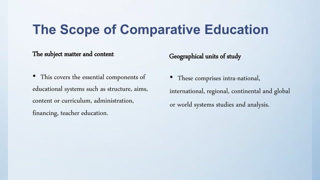 Introduction to comparative education | PPTX | Educational Assessment ...