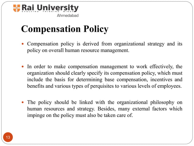 Introduction to compensation meaning and objectives | PPTX | Human ...