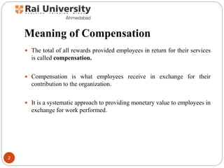 Introduction to compensation meaning and objectives | PPTX