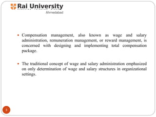 Introduction to compensation meaning and objectives | PPTX
