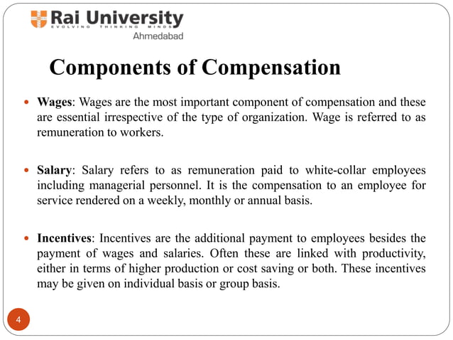 Introduction to compensation meaning and objectives | PPTX | Human ...
