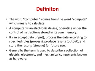 Introduction to components of computer system | PPTX
