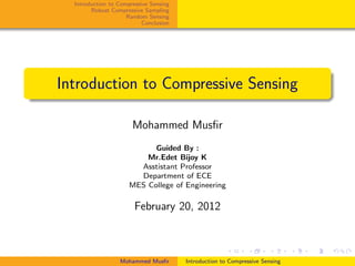 Introduction to compressive sensing | PPT