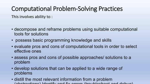 Introduction to Computational Thinking.pptx | Computing | Technology & Computing