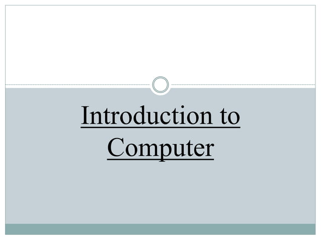 Introduction to computer | PPTX | Data Storage and Warehousing | Computing