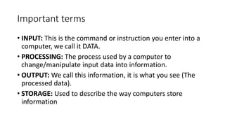Introduction to computer | PPTX | Computer Peripherals | Computing