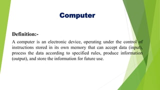 Introduction to computer | PPTX