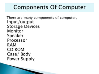 Introduction to computer | PPTX