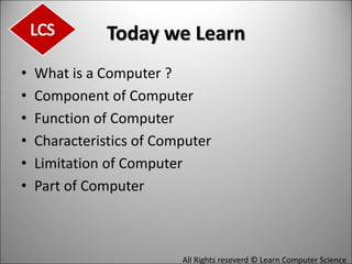Introduction to computer | PPT