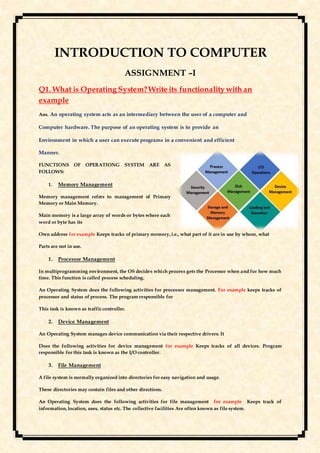 Introduction to computer | DOCX