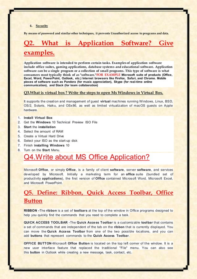 Introduction To Computer Docx Operating Systems Computer Software And Applications