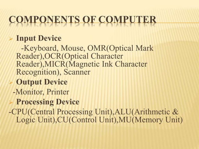 Introduction to computer.pptx | Computer Peripherals | Computing