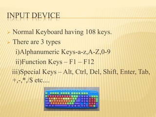 Introduction to computer.pptx | Computer Peripherals | Computing