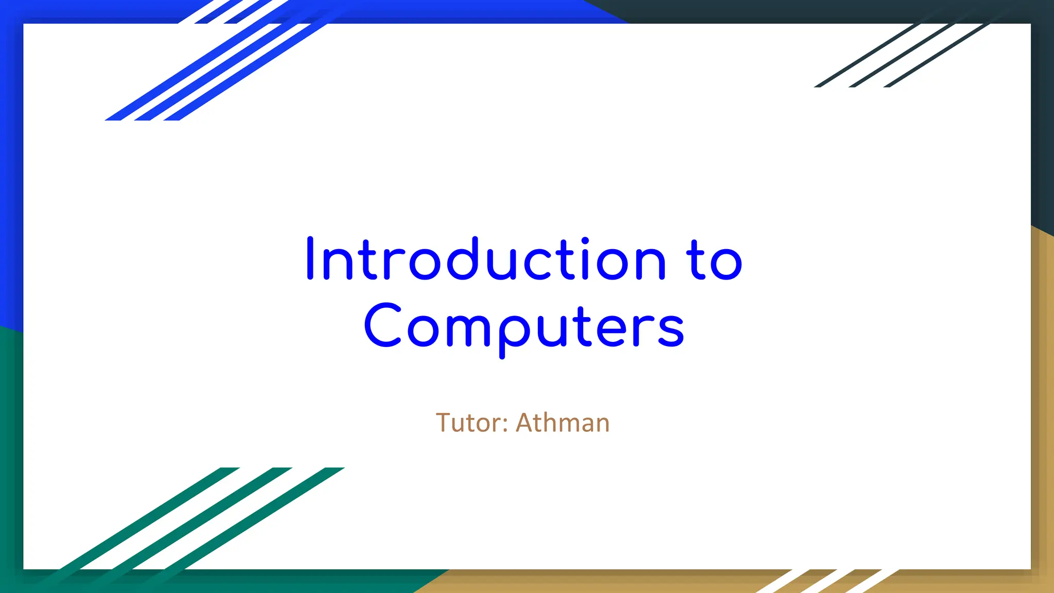 Introduction to Computer, Computer Basics.pptx