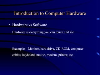 Comprehensive Introduction to Computer Hardware and Software Components ...