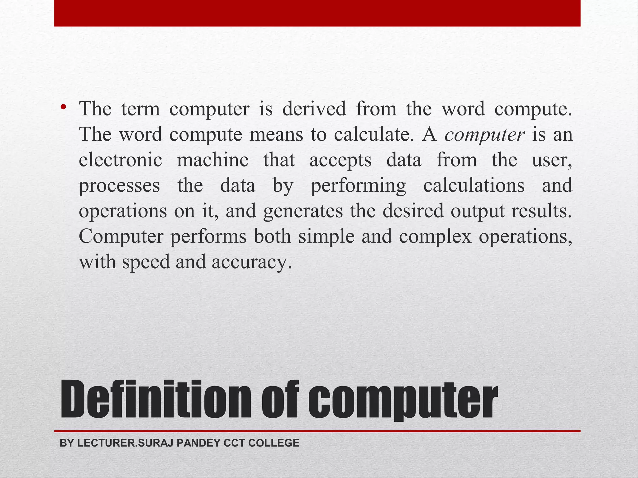 Introduction to computer | PPT