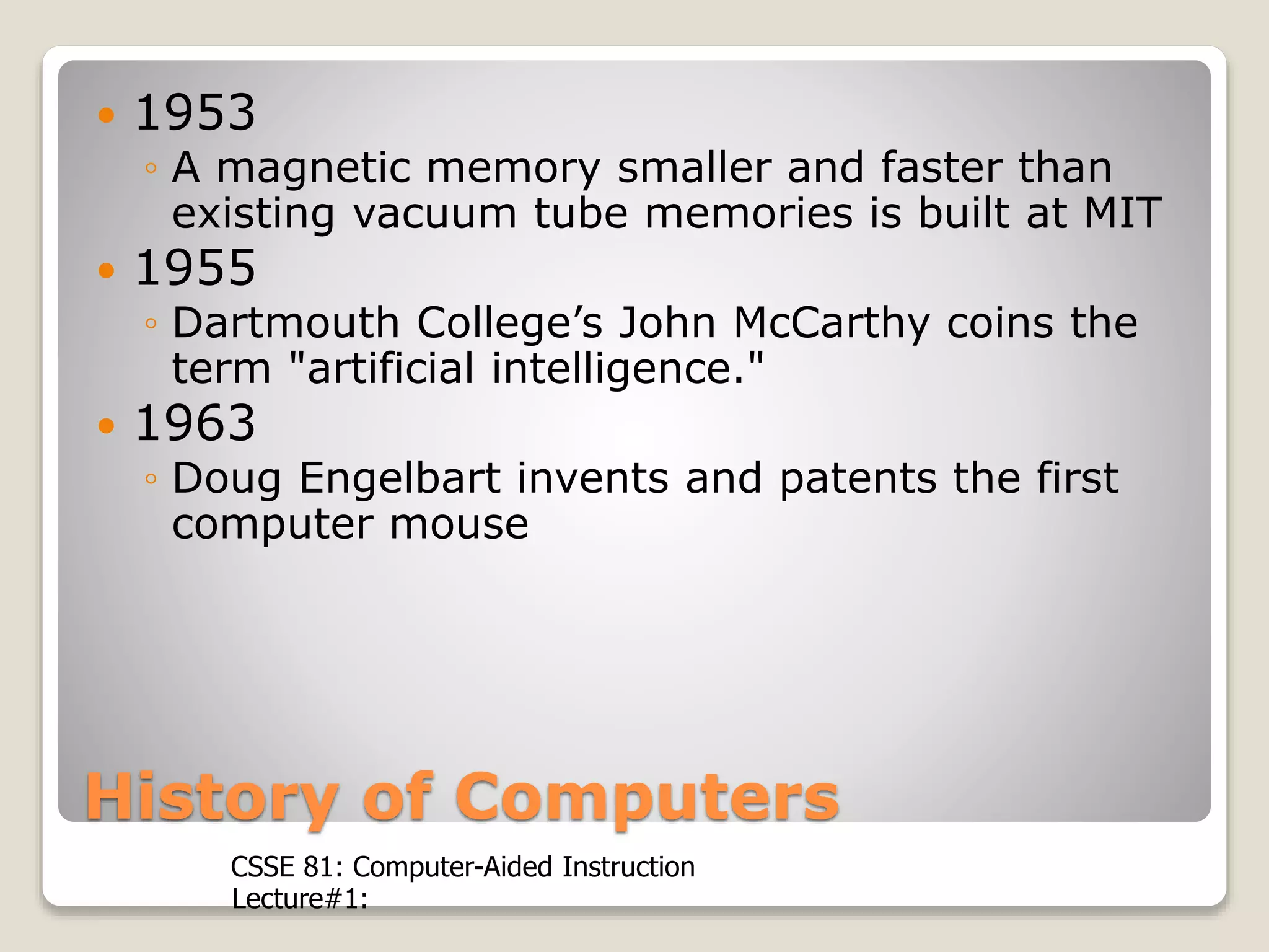 Introduction to computer aided instruction | PPT