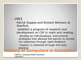Introduction to computer aided instruction | PPT