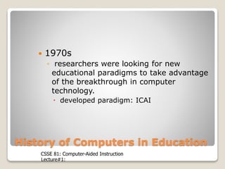 Introduction to computer aided instruction | PPT