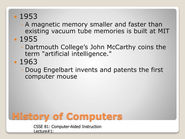 Introduction to computer aided instruction | PPT
