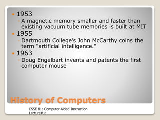 Introduction to computer aided instruction | PPT
