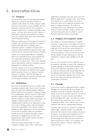 Computer Audit an Introductory | PDF