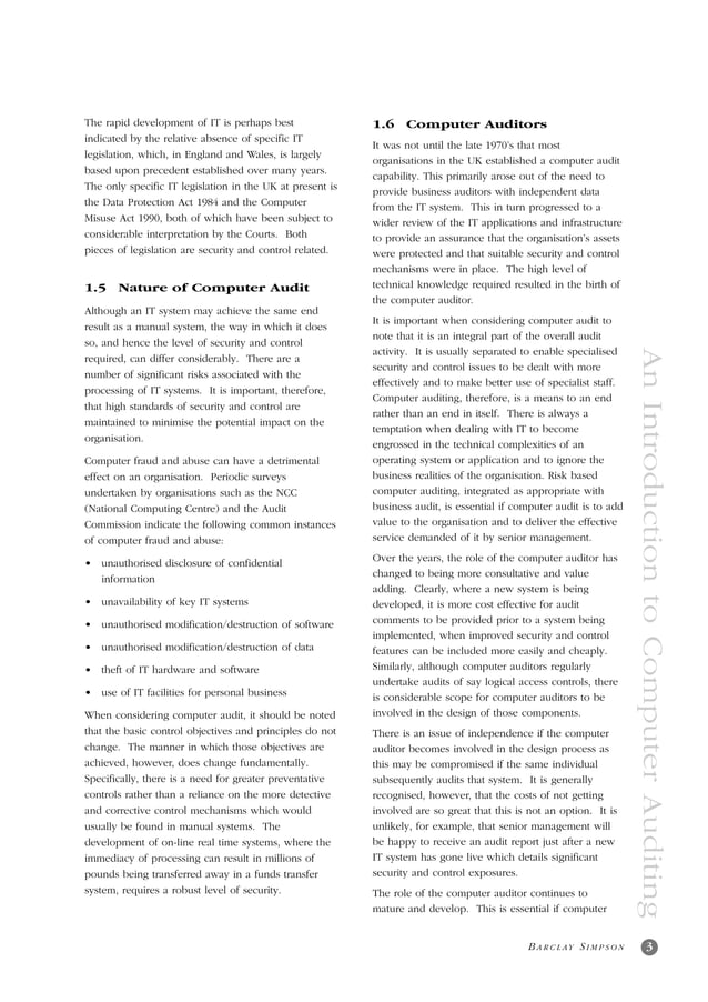 Computer Audit an Introductory | PDF | Computing | Technology & Computing