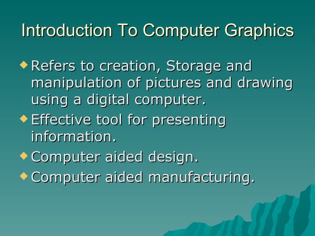 Introduction to computer graphics | PPT