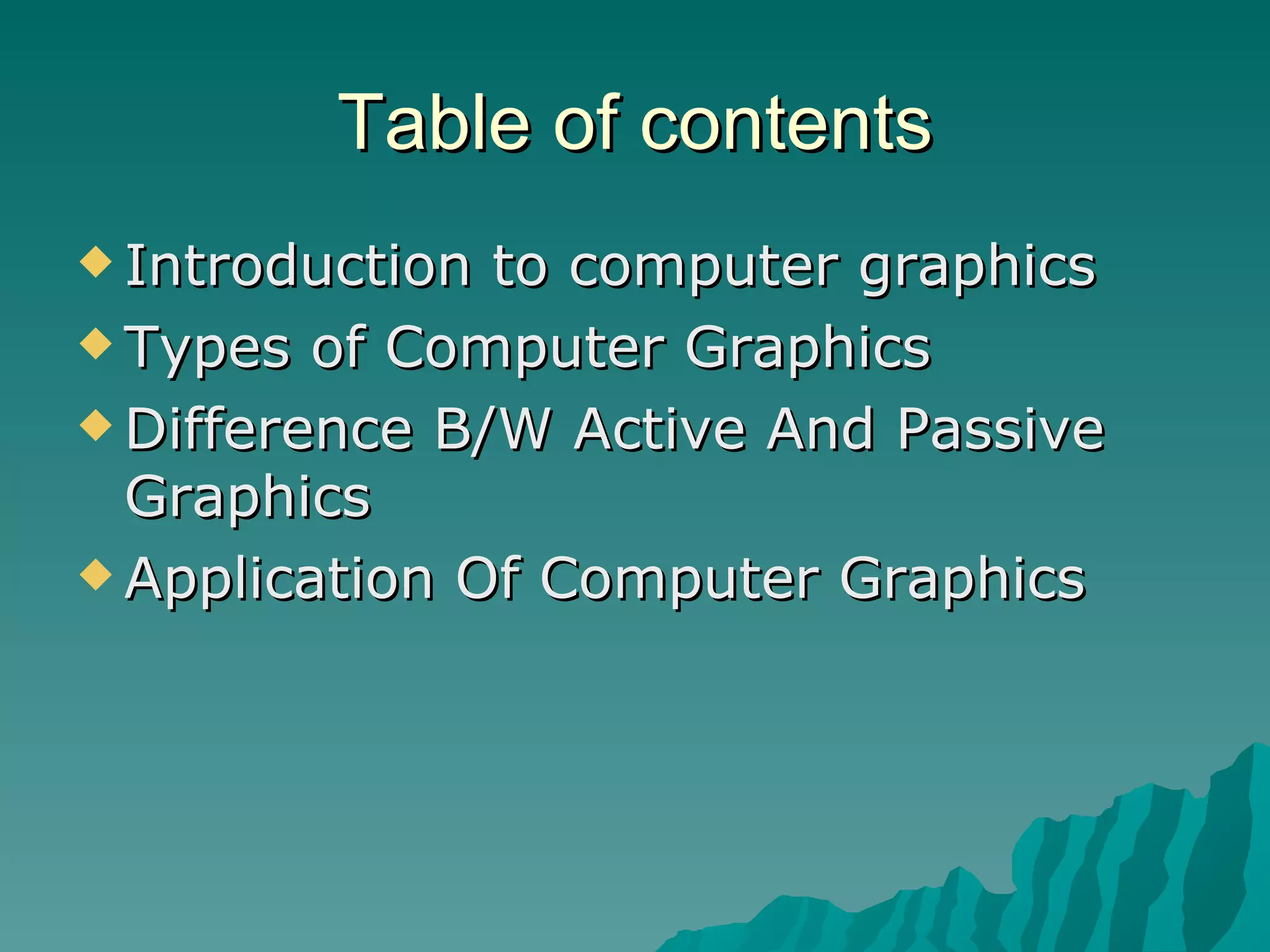 Introduction to computer graphics | PPT
