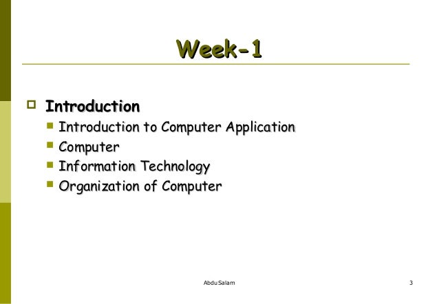 Introduction To Computer Hardware