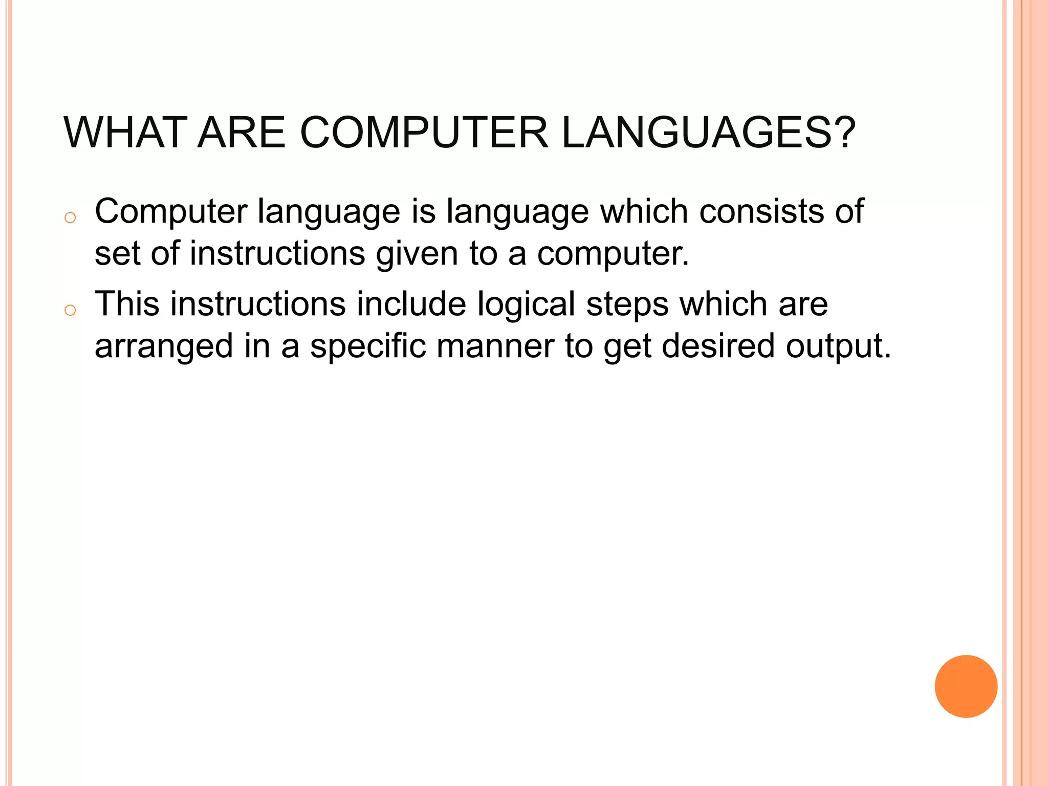 Introduction to computer languages NAUMAN | PPT