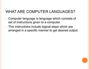 Introduction to computer languages NAUMAN | PPT