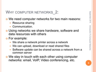 Introduction to computer networks | PPTX
