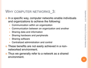 Introduction to computer networks | PPTX