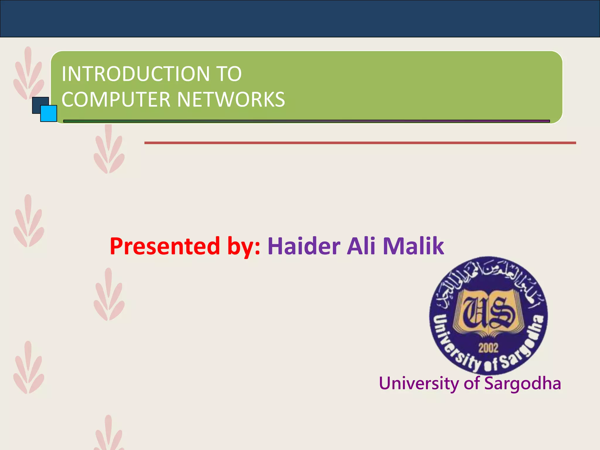 Introduction to computer networks | PPT