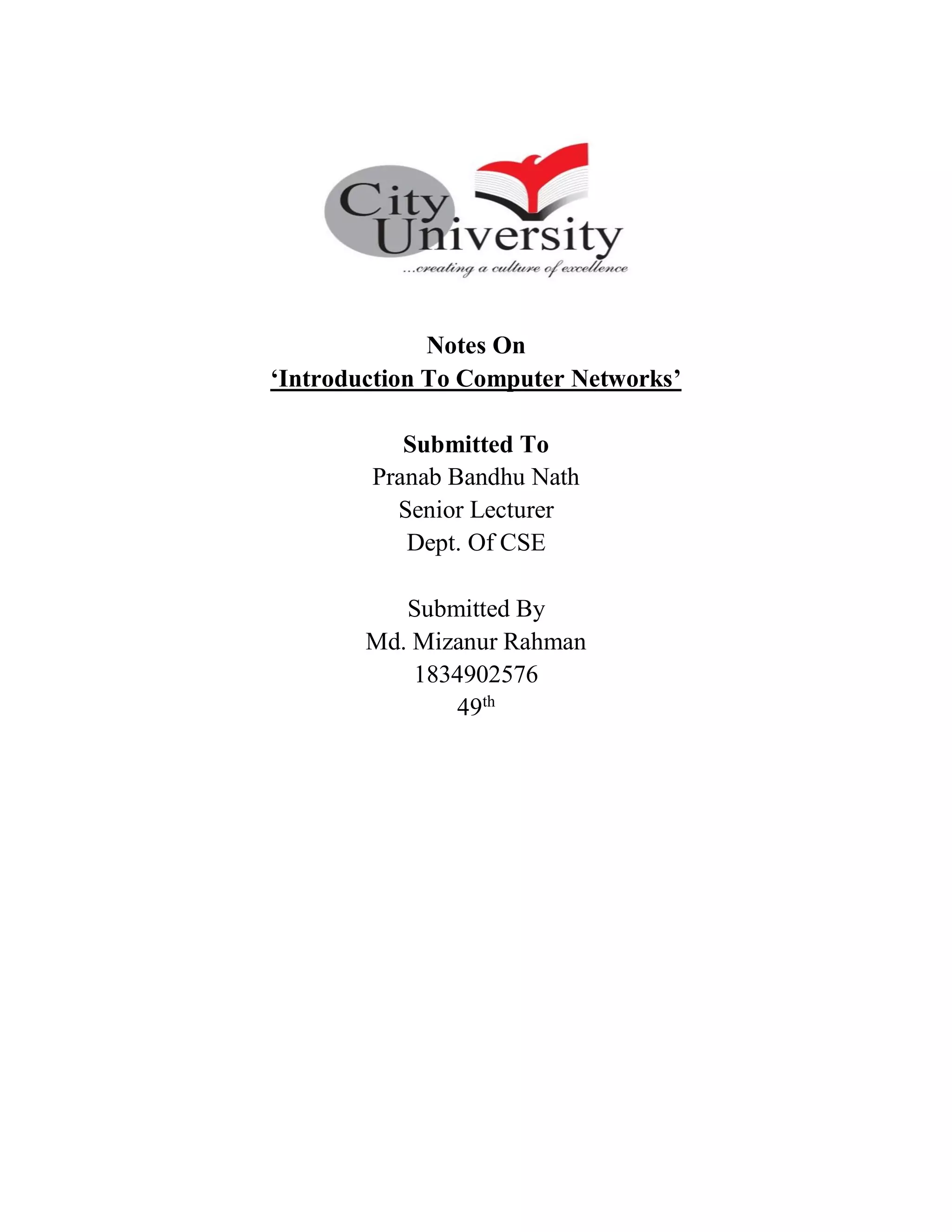 Introduction to computer networks | PDF | Computer Networking | Computing