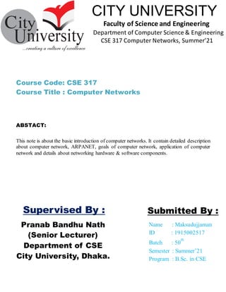 Introduction to computer networks | PDF