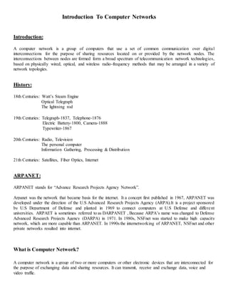 Introduction to computer networks | DOCX