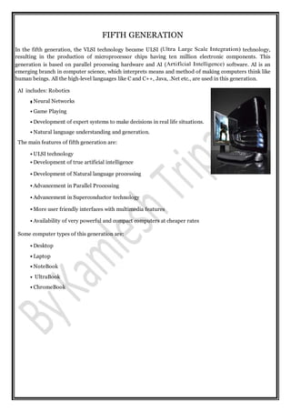 Introduction to Computer and Generations of Computer by Er. Kamlesh ...