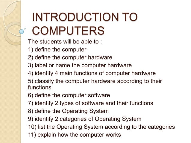 CHAP 1 - INTRODUCTION TO COMPUTERS | PPT