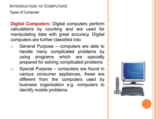 Introduction to computers | PPTX | Computing | Technology & Computing