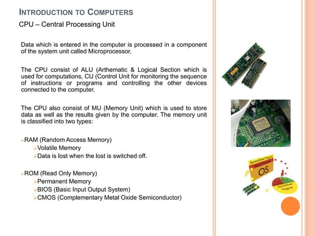 Introduction to computers | PPTX | Computing | Technology & Computing