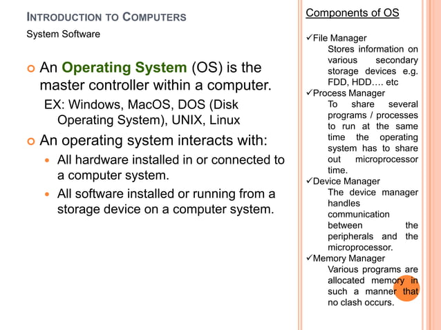 Introduction to computers | PPTX | Computing | Technology & Computing