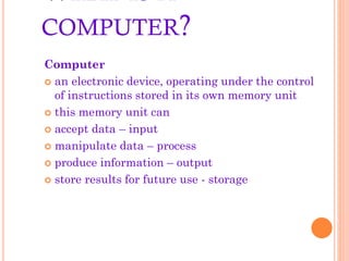 Introduction to computers | PPT